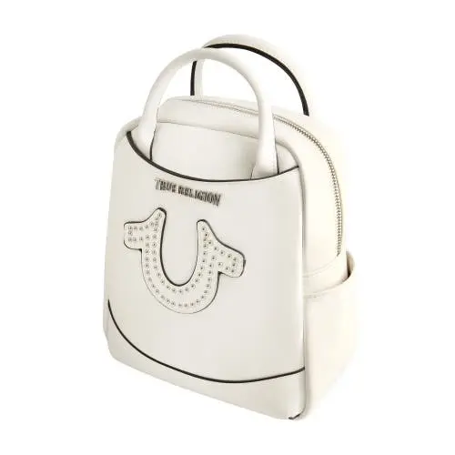 True Religion Studded Horseshoe Mini Backpack - White