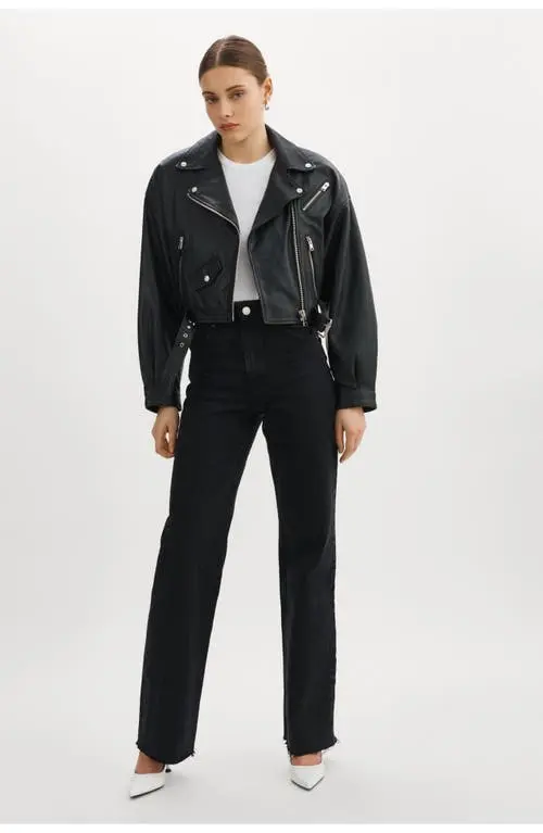 LAMARQUE Dylan 80's Leather Biker Jacket - Black