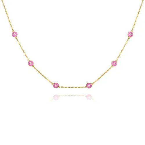 ANNA ZUCKERMAN Petit Bubble Charm Necklace - Rose/yellow Gold