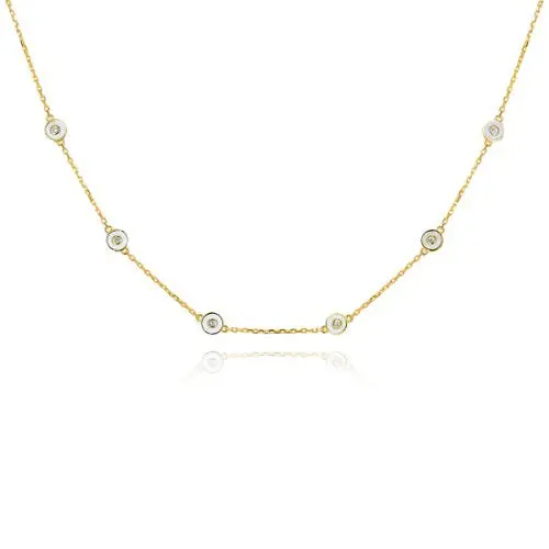 ANNA ZUCKERMAN Petit Bubble Charm Necklace - White/yellow Gold