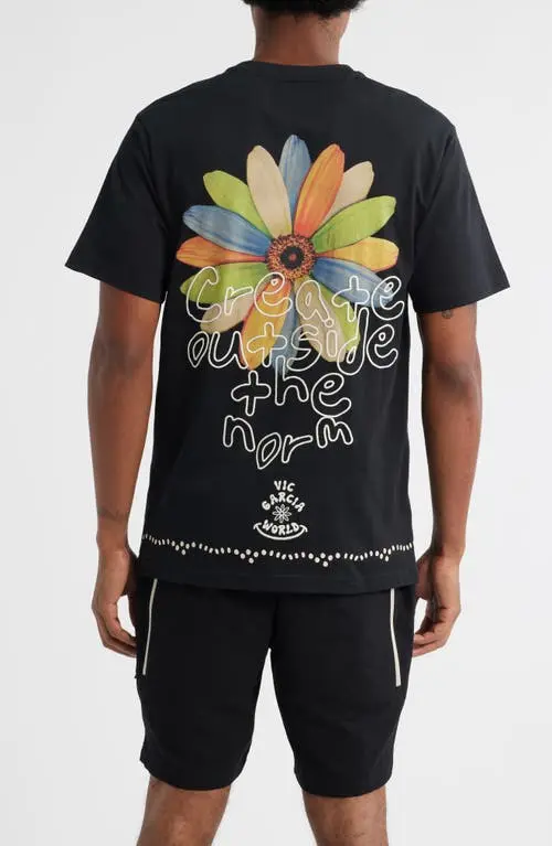 VIC GARCIA WORLD Unique Graphic T-shirt - Black