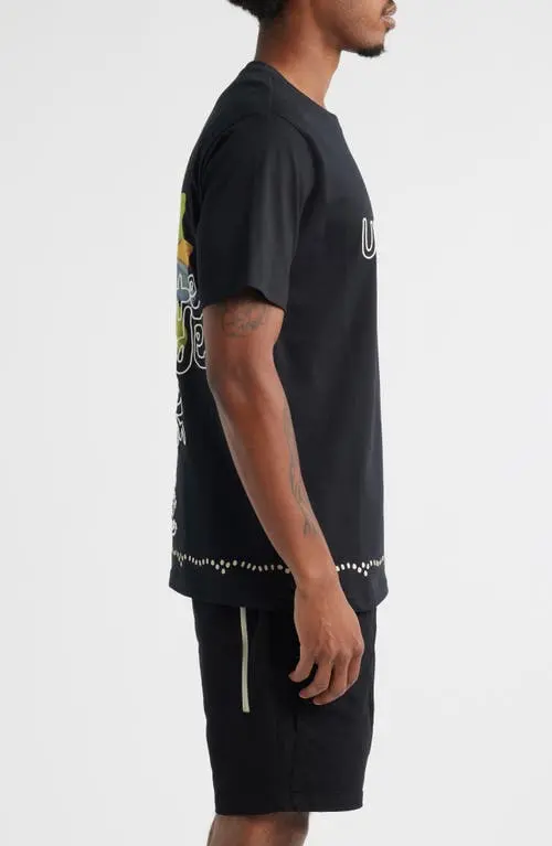 VIC GARCIA WORLD Unique Graphic T-shirt - Black