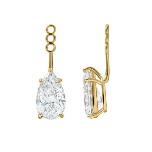 LUVMYJEWELRY 14k Gold 10 Ct. T.w. Pear Lab Grown Diamond Earring Jackets - 14k Yellow Gold