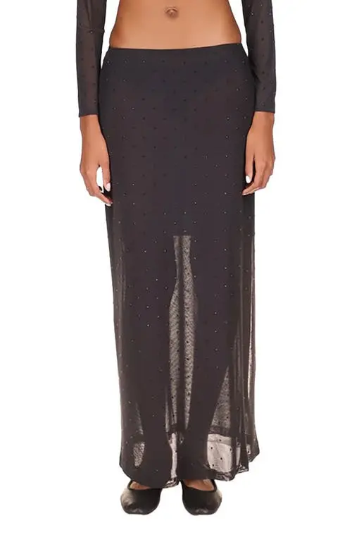 Anna Sui Rhinestone Mesh Skirt - Black