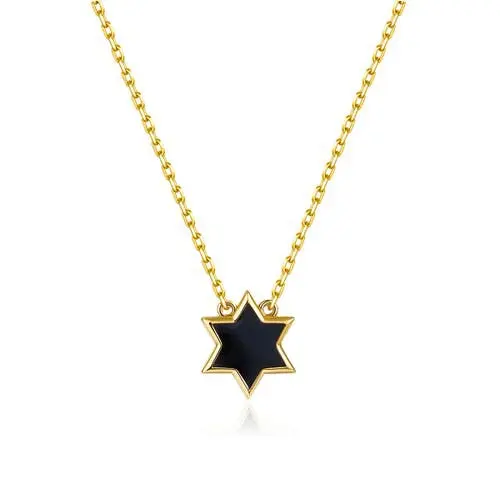 ANNA ZUCKERMAN Petit Star Of David Necklace - Black