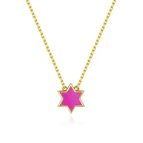 ANNA ZUCKERMAN Petit Star Of David Necklace - Rose