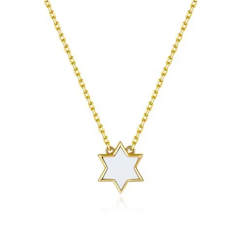 ANNA ZUCKERMAN Petit Star Of David Necklace - White