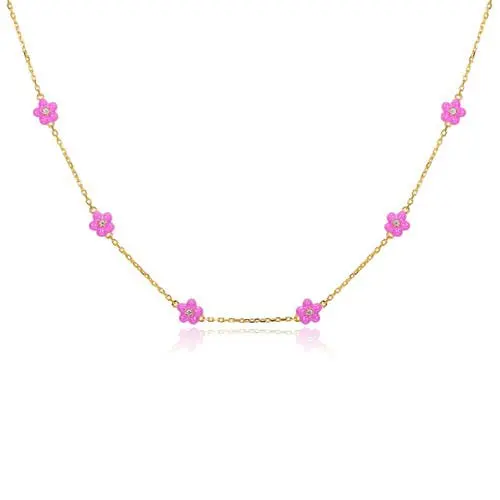 ANNA ZUCKERMAN Petit Daisy Necklace - Rose