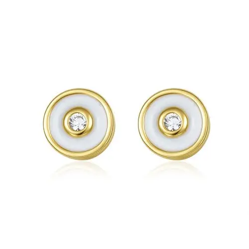 ANNA ZUCKERMAN Petit Bubble Stud Earrings - White/yellow Gold