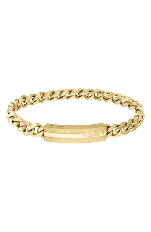 Lacoste Geometric Bar Pendant Chain Bracelet - Gold