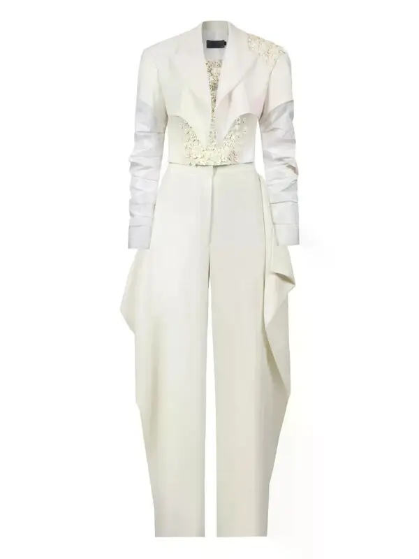 GABY CHARBACHY Embellished Draped Jumpsuit - Neutrals