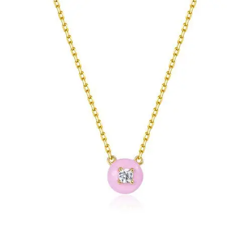 ANNA ZUCKERMAN Petit Cupcake Pendant Necklace - Pink/yellow Gold