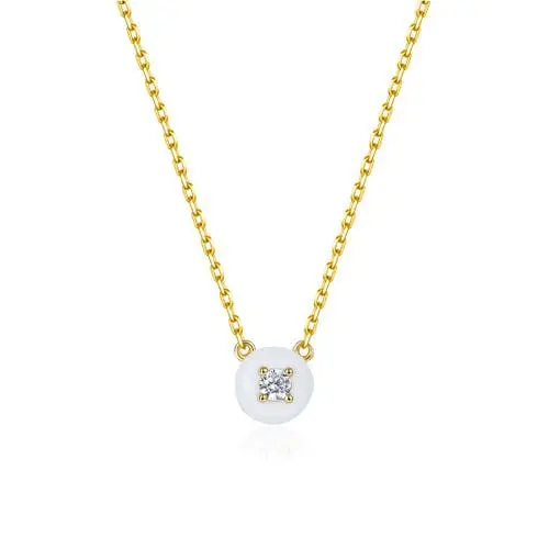 ANNA ZUCKERMAN Petit Cupcake Pendant Necklace - White/yellow Gold