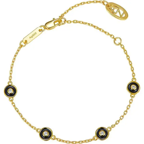 ANNA ZUCKERMAN Petit Bubble Bracelet - Black/yellow Gold