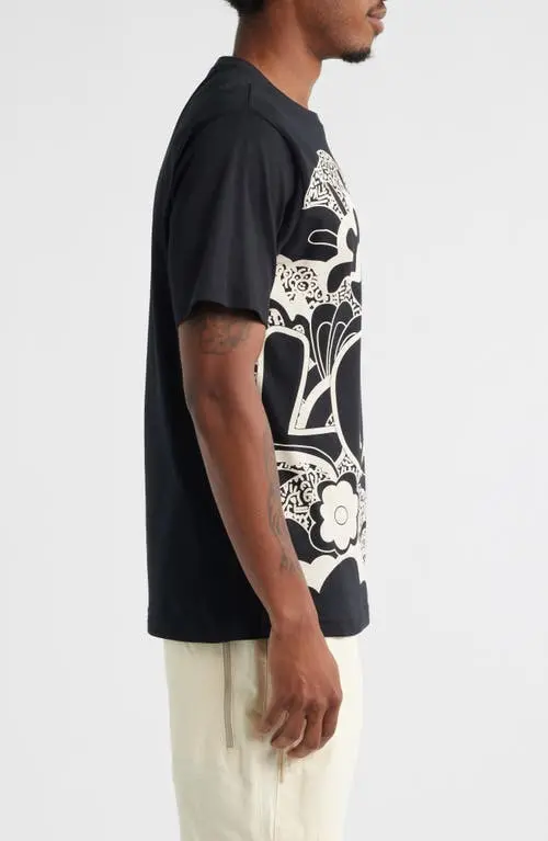VIC GARCIA WORLD Love Flower Graphic T-shirt - Black
