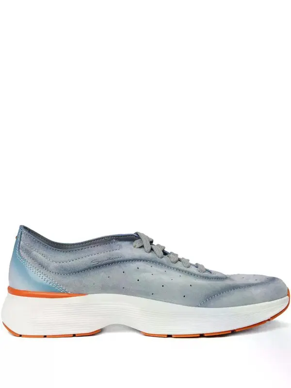 Santoni Bounce Perforated Sneakers - Blue