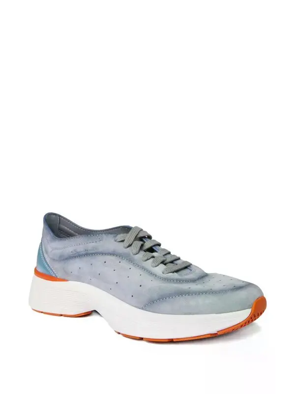 Santoni Bounce Perforated Sneakers - Blue