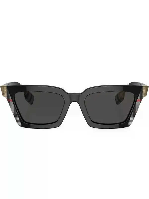 Burberry Briar Check-print Cat-eye Sunglasses - Black