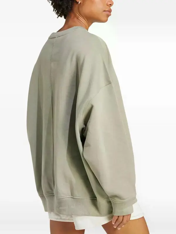Adidas Essentials Linear Logo-appliqué Sweatshirt - Green