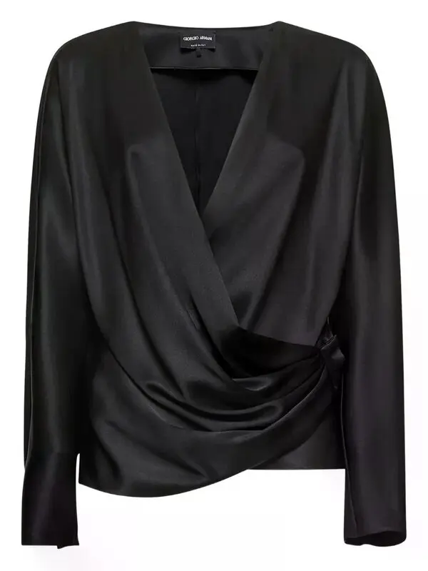 Giorgio Armani Crossed-neckline Draped Blouse
