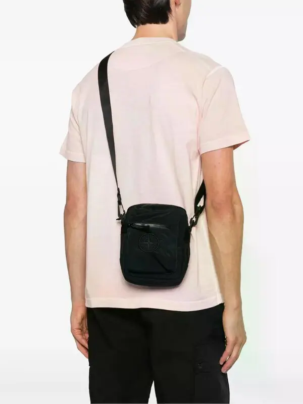 Stone Island Logo-embroidered Messenger Bag