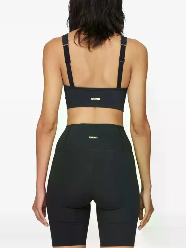 UNNA Logo-print Bra - Black