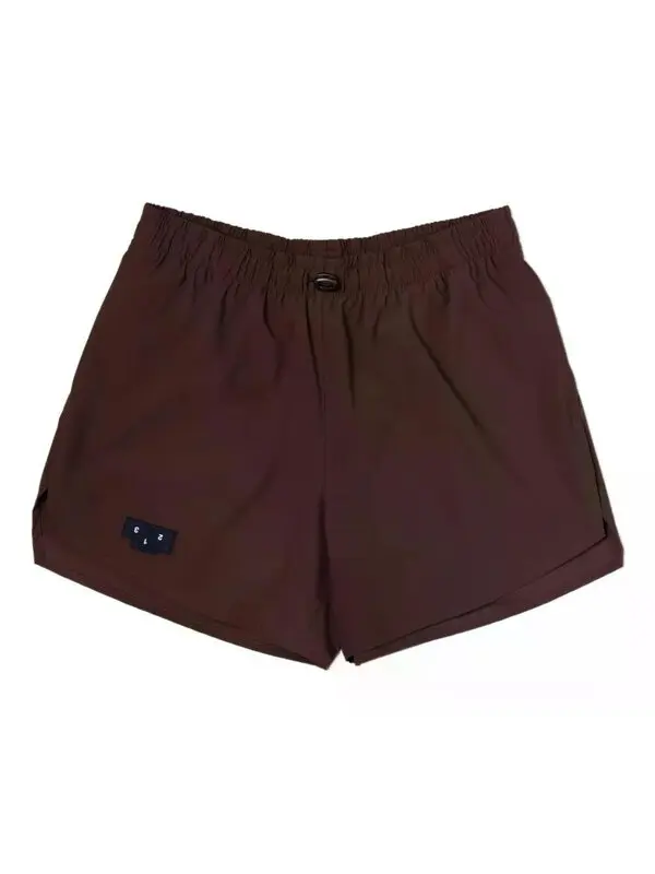 UNNA Elastic-waistband Performance Shorts - Brown