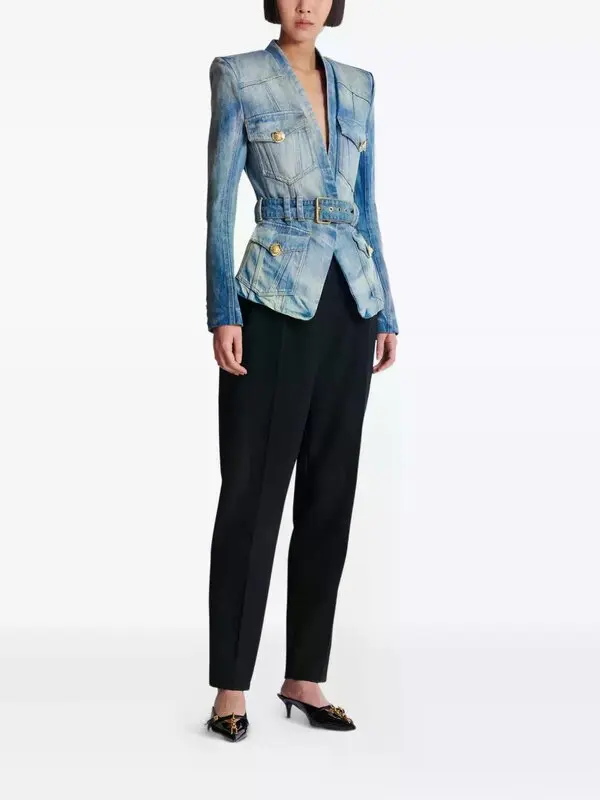 Balmain Belted Denim Jacket