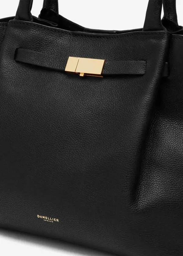 DEMELLIER The New York Midi Grained Leather Tote By - Black