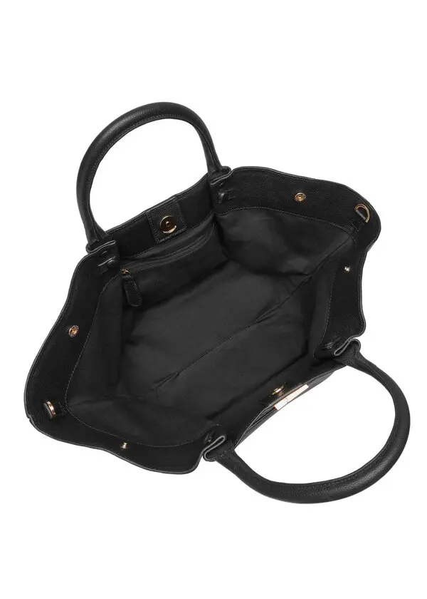 DEMELLIER The New York Midi Grained Leather Tote By - Black