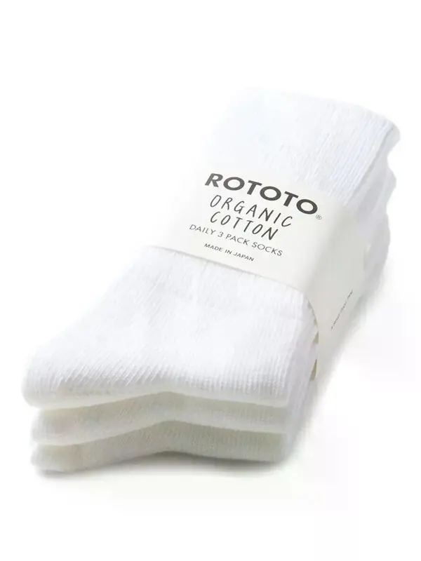 ROTOTO Ribbed Crew Socks Three-pack