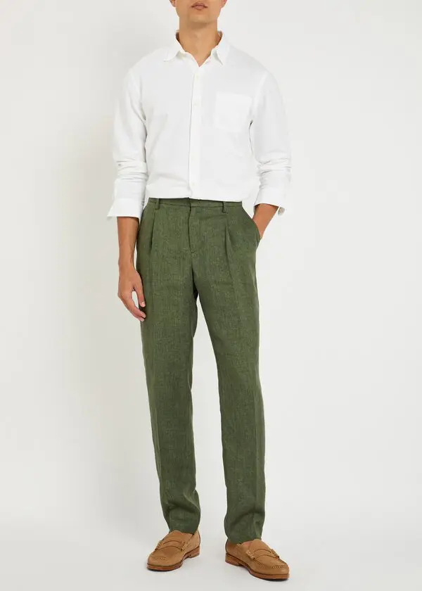 Sunspel Tapered-leg Linen Trousers