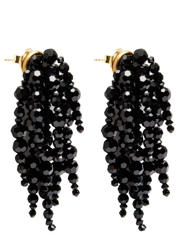 Simone Rocha Cascading Chandelier Beaded Drop Earrings - Black