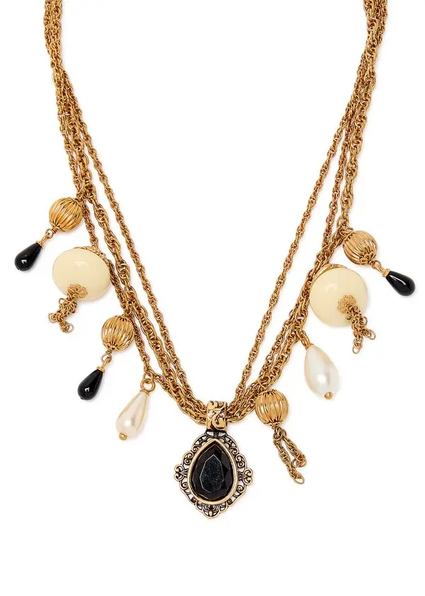 Chloé Antique Pearls Embellished Necklace - Gold