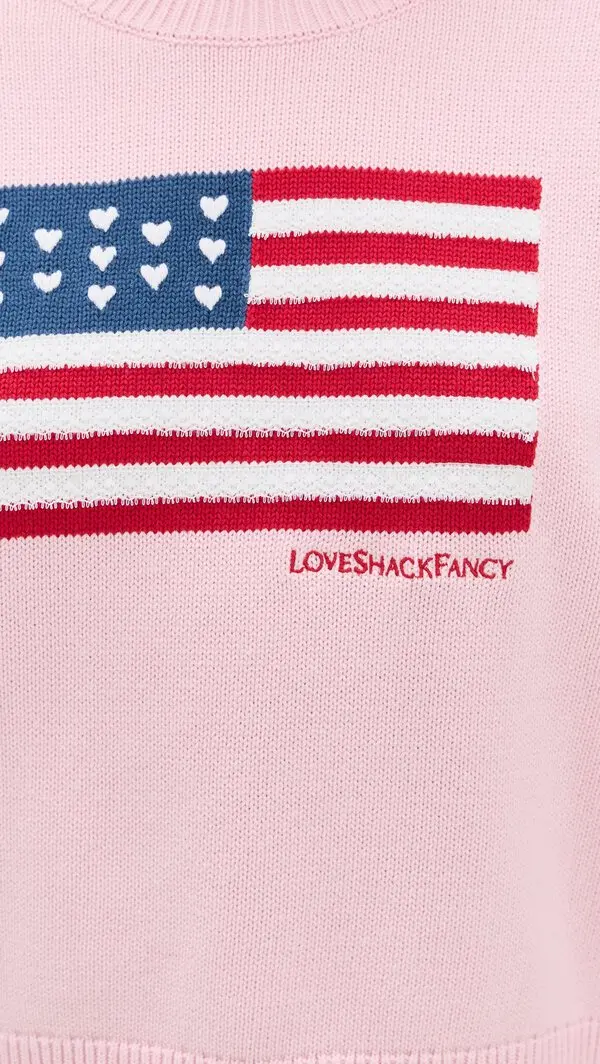 LoveShackFancy Intarsia Usa Flag Pullover