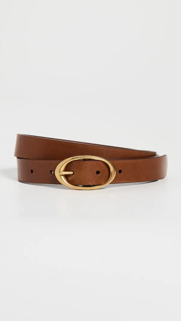TWP Narrow Leather Belt - Cognac