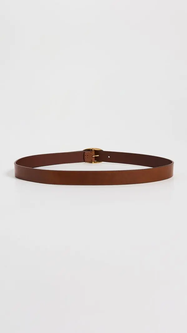TWP Narrow Leather Belt - Cognac