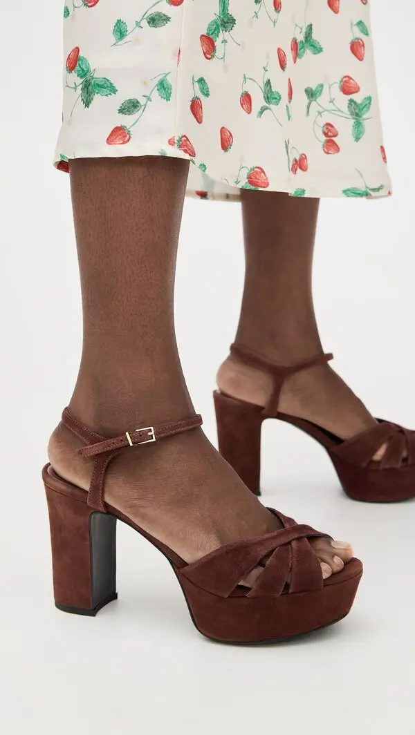 Schutz Keefa Platform Heels - Root Brown