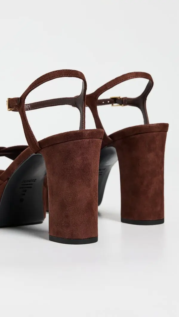 Schutz Keefa Platform Heels - Root Brown