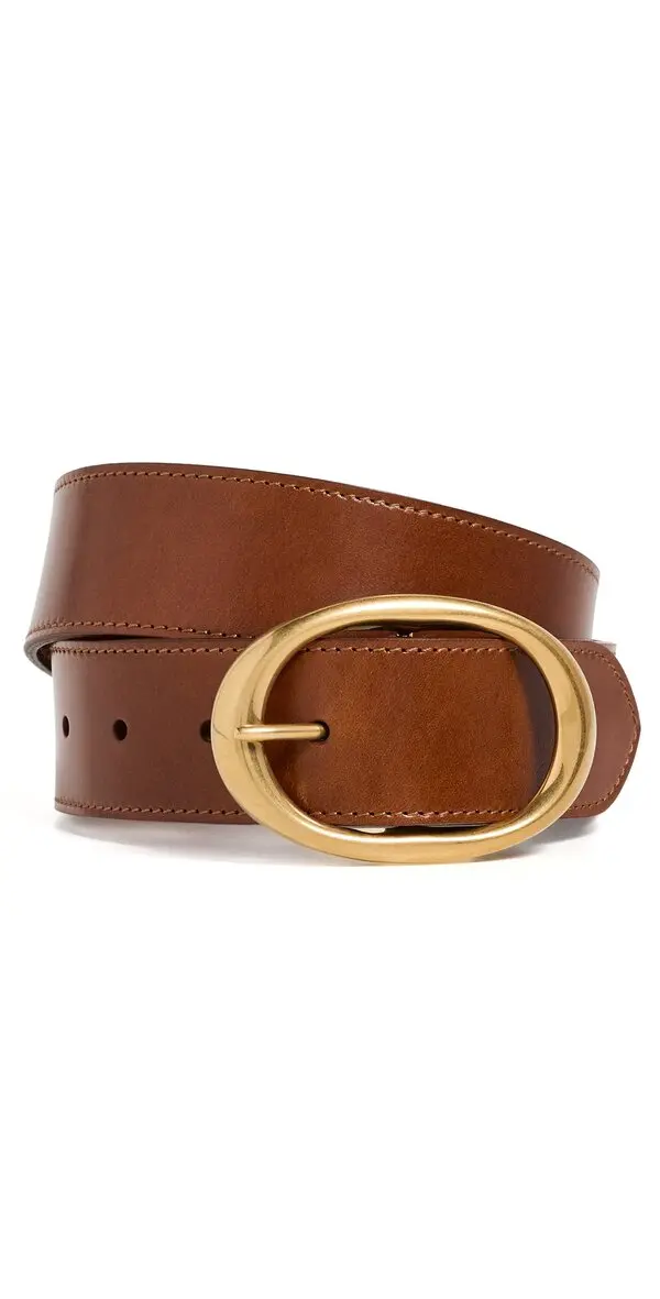 TWP Wide Leather Belt - Cognac