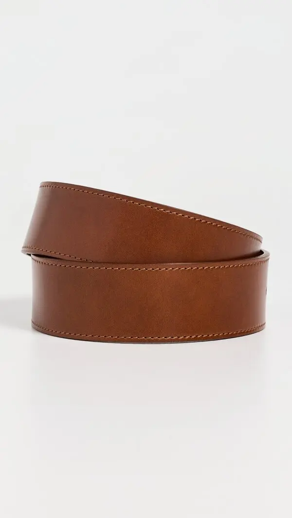 TWP Wide Leather Belt - Cognac