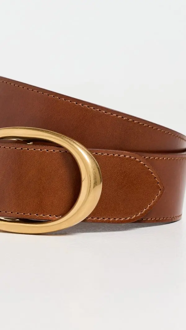 TWP Wide Leather Belt - Cognac