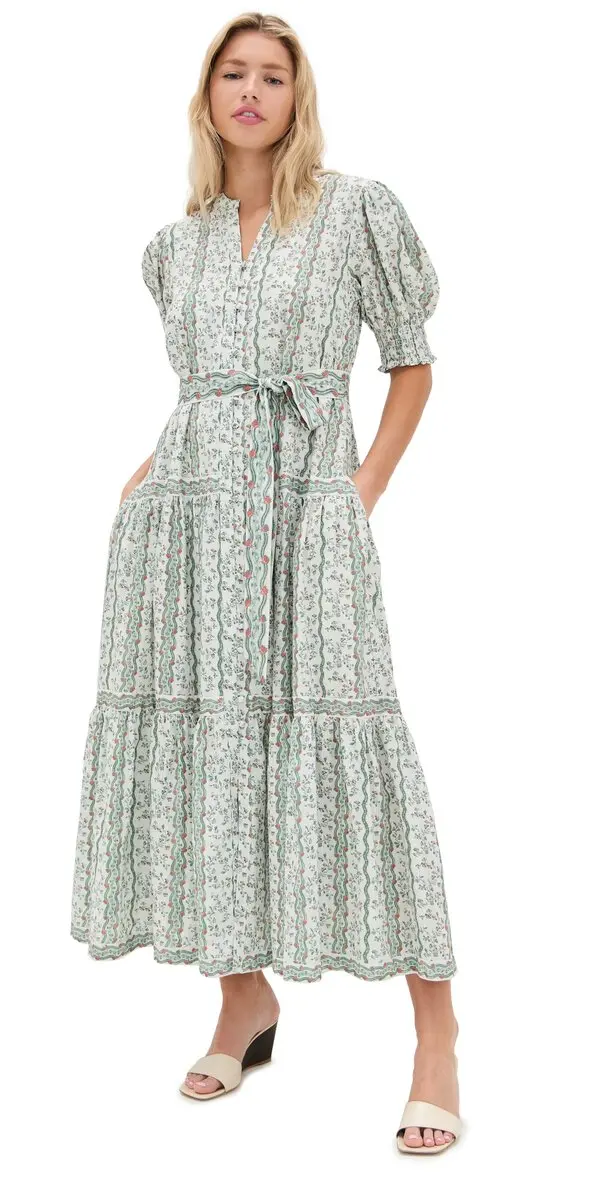 Hill House Home The Short Sleeve Yara Dress In Provence Floral/Green Multi  - 40% Off | Editorialist