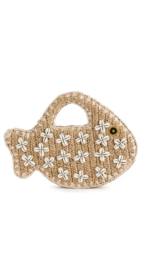 SIMONMILLER Puka Fish Raffia Bag - Natural