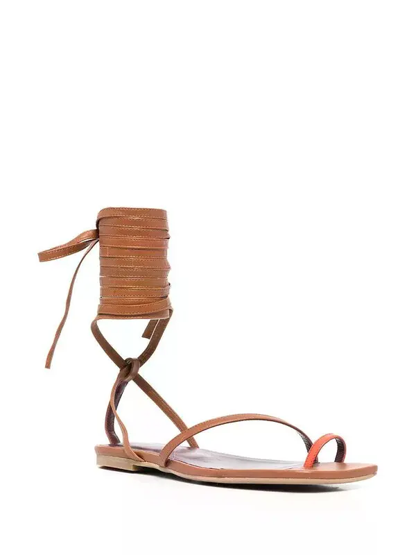 Staud Nicola Leather Flat Sandals