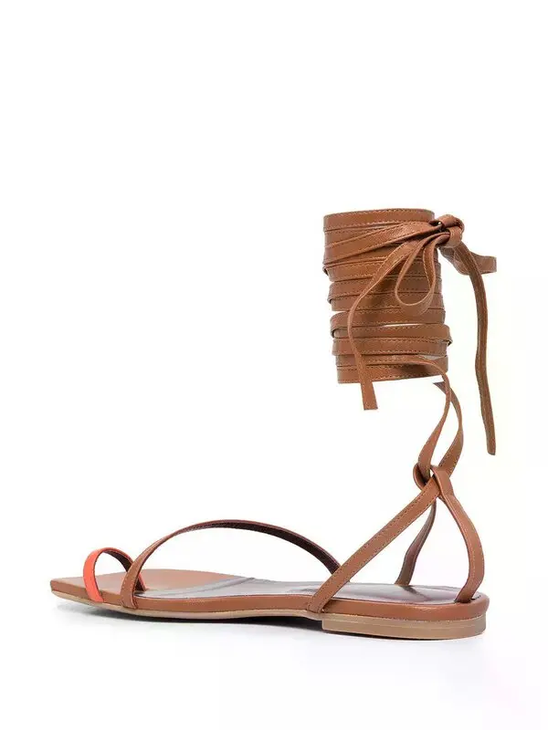 Staud Nicola Leather Flat Sandals