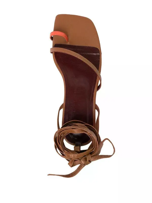 Staud Nicola Leather Flat Sandals