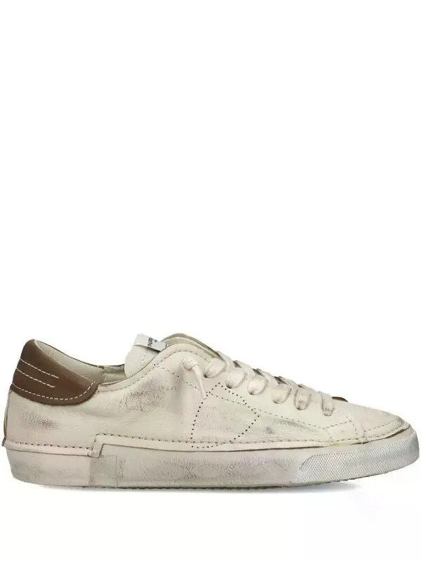 Philippe Model Distressed Leather Low-top Sneakers
