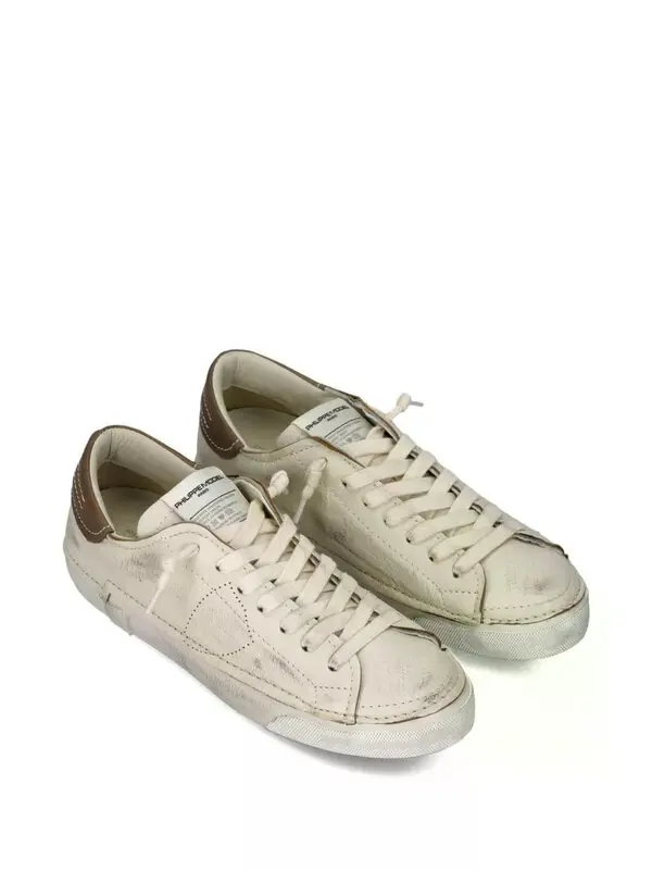 Philippe Model Distressed Leather Low-top Sneakers