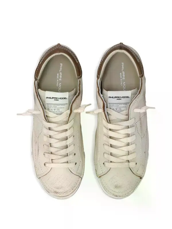 Philippe Model Distressed Leather Low-top Sneakers